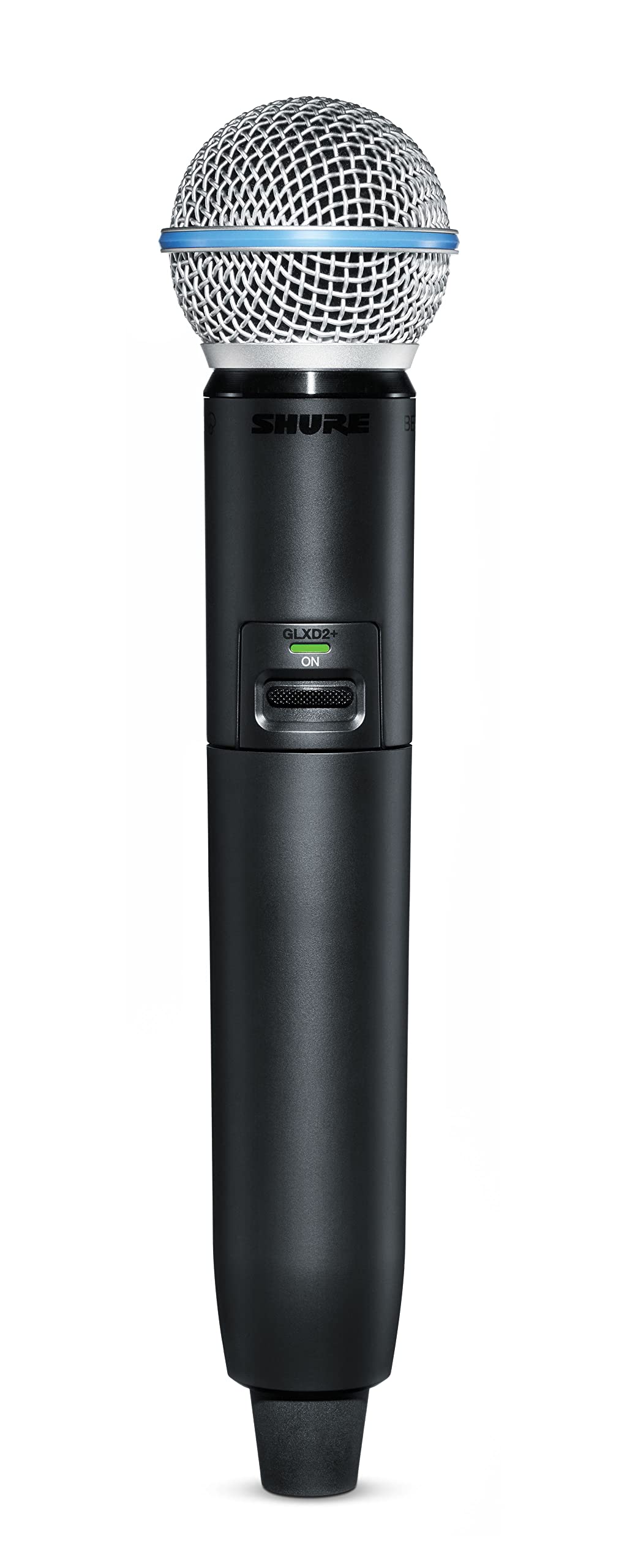 Shure GLXD2+/B58 Handheld Wireless Transmitter with BETA 58A Vocal Mic Capsule and SB904 Battery (12-Hour Life) - for use with GLX-D+ Dual Band Wireless Microphone Systems (Receiver Sold Separately)