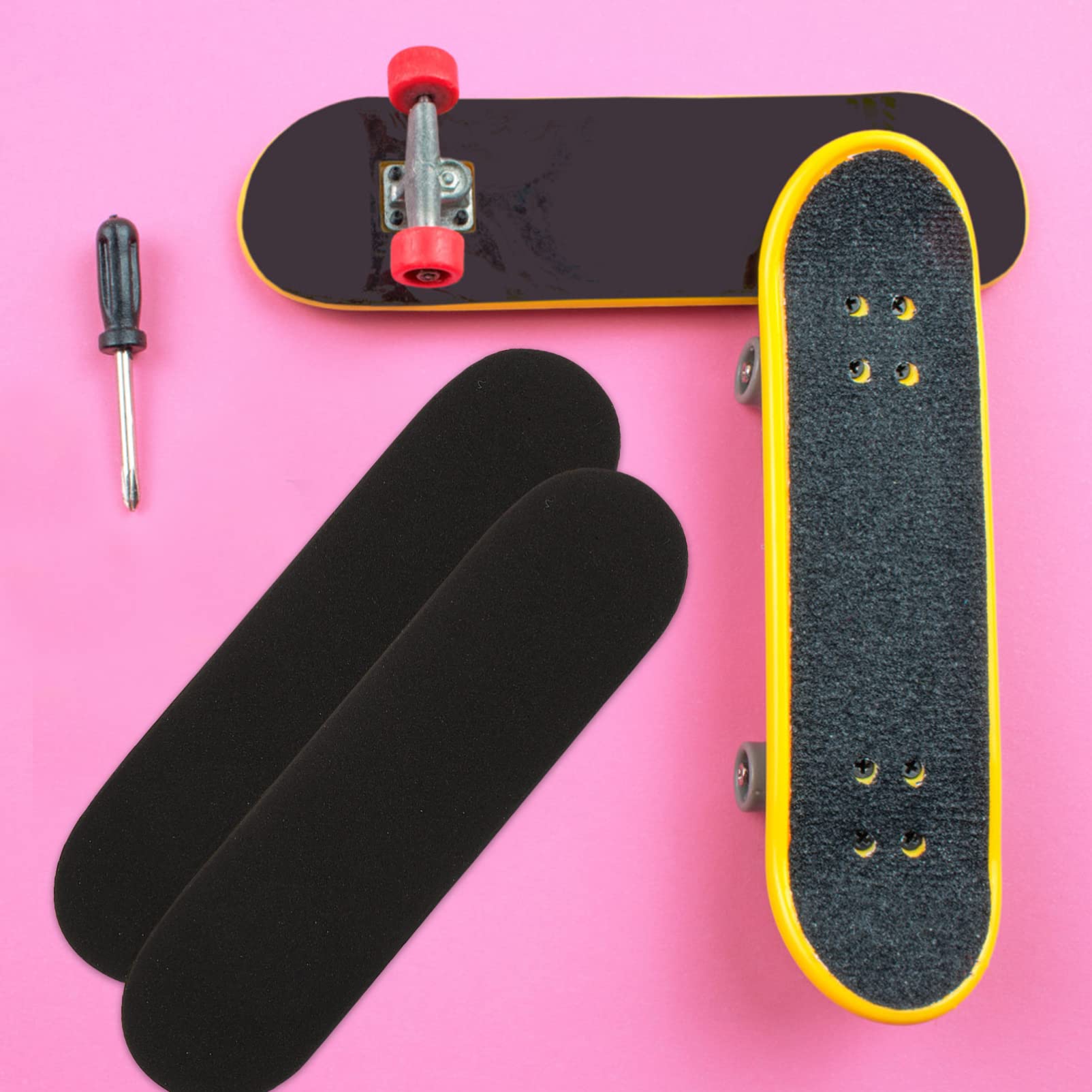 jojofuny Fingerboard Foam Grip Tape 10pcs Adhesive Backing Non Slip Foam Grip Tape for Fingerboards Finger Skateboards Toy Black