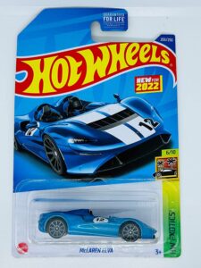 hot wheels - mclaren elva - blue - hw exotics 6/10 - 203/250 - ships in a box- bubble wrapped