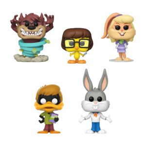 funko pop! warner brothers hb x scooby - set of 5 - bugs as fred, daffy as shaggy, lola bunny as daphne, taz as scooby and tweety as velma