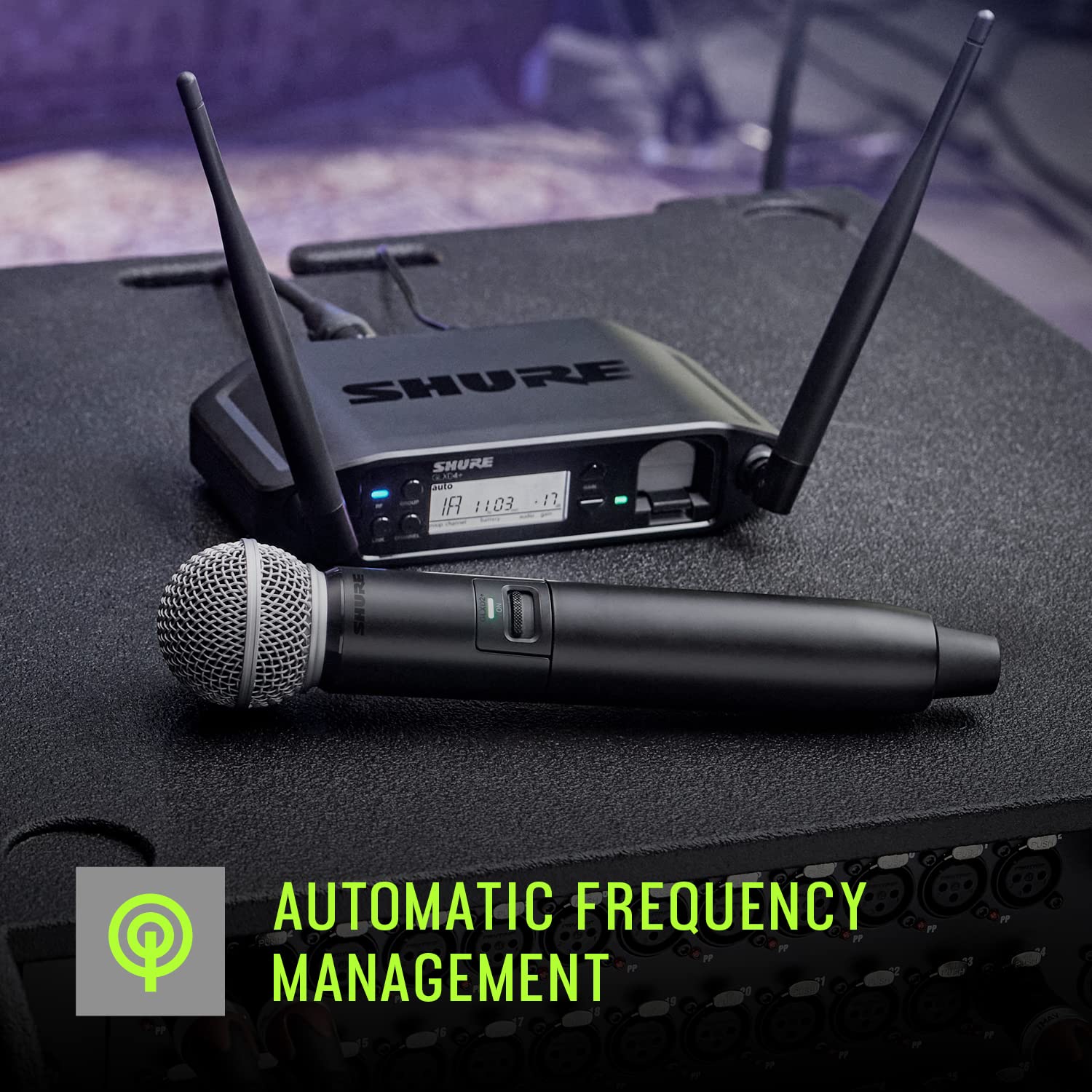 Shure GLXD2+/B58 Handheld Wireless Transmitter with BETA 58A Vocal Mic Capsule and SB904 Battery (12-Hour Life) - for use with GLX-D+ Dual Band Wireless Microphone Systems (Receiver Sold Separately)