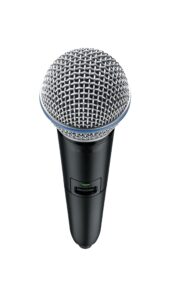 shure glxd2+/b58 handheld wireless transmitter with beta 58a vocal mic capsule and sb904 battery (12-hour life) - for use with glx-d+ dual band wireless microphone systems (receiver sold separately)