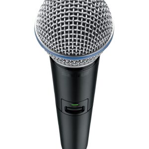 Shure GLXD2+/B58 Handheld Wireless Transmitter with BETA 58A Vocal Mic Capsule and SB904 Battery (12-Hour Life) - for use with GLX-D+ Dual Band Wireless Microphone Systems (Receiver Sold Separately)