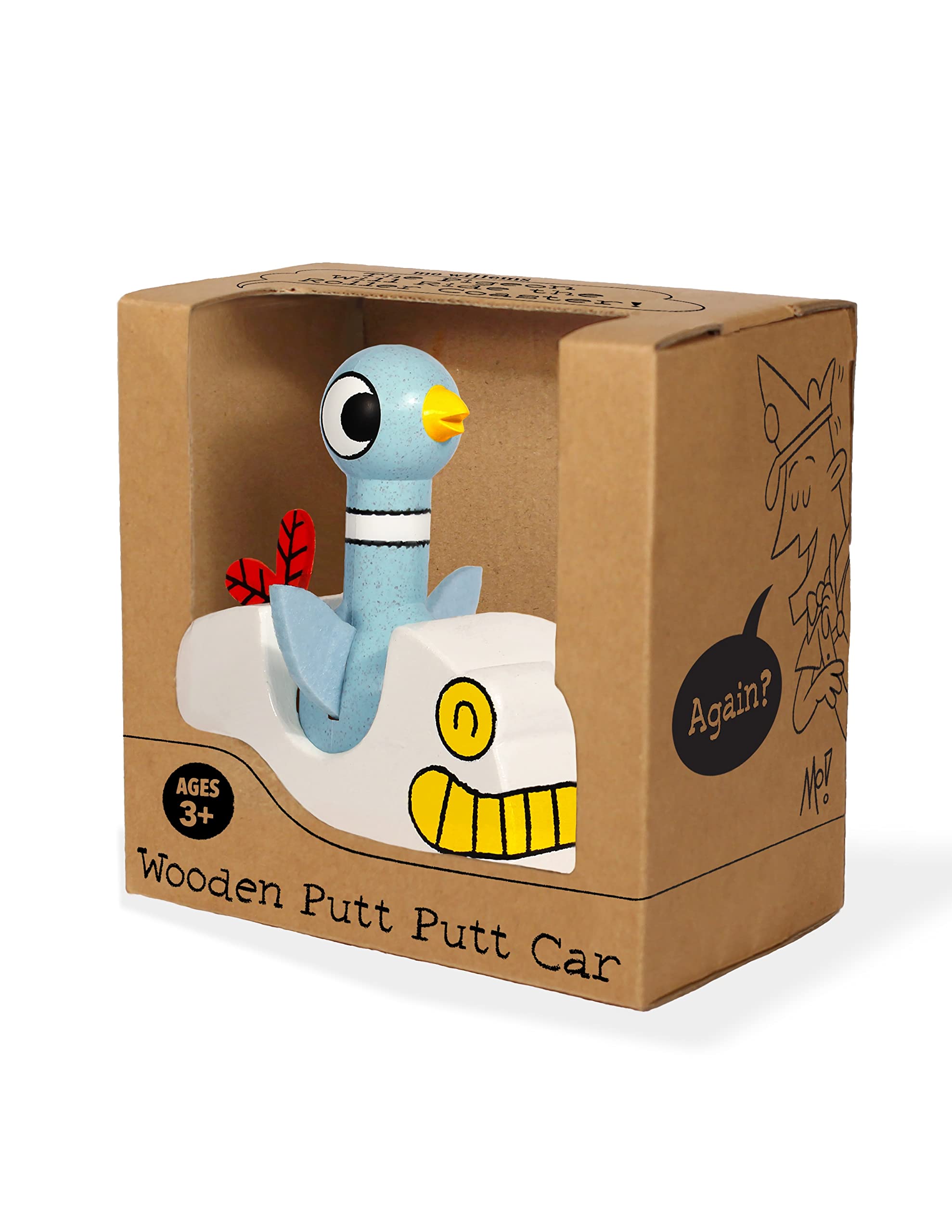 YOTTOY Mo Willems Collection | The Pigeon in Putt Putt Car Wooden Toy