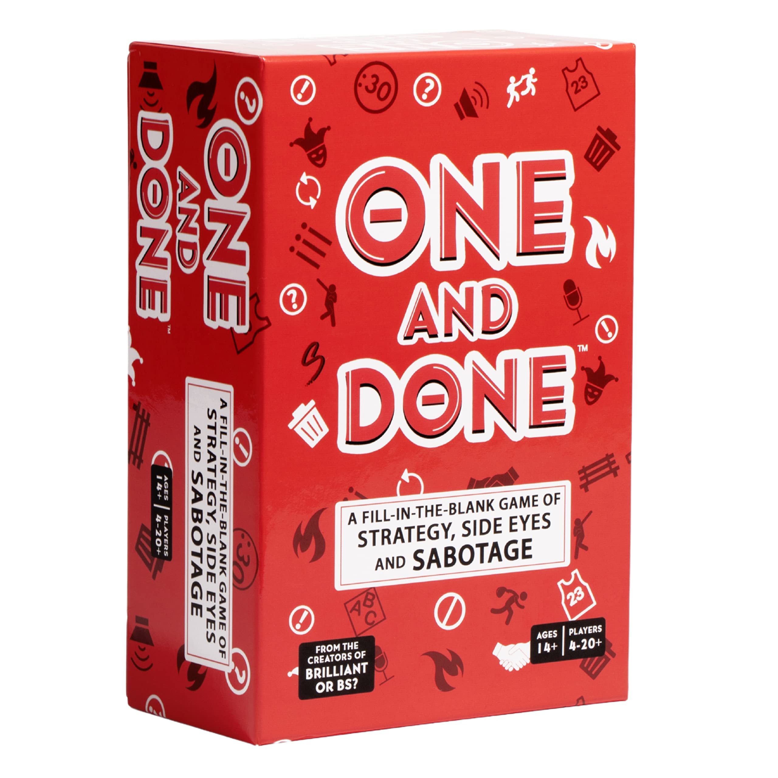 One and Done - A Fast-Paced Word Guessing Party Game for Families, Adults and Kids Age 14 and Up - Survive The Sabotage to Win