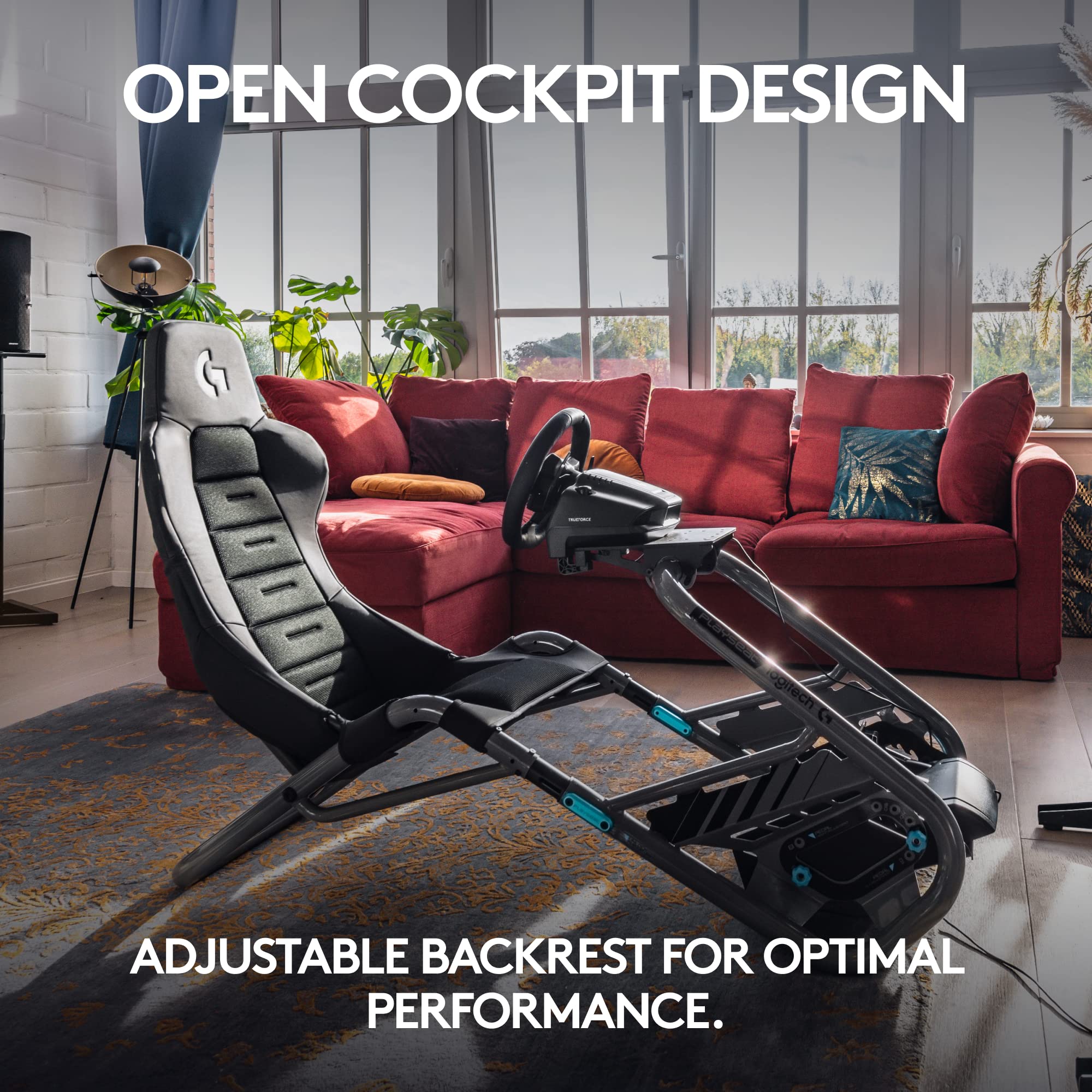 Playseat Trophy - Logitech G Edition Sim Racing Cockpit | Fully Adjustable | Supports all Direct Drive Steering Wheels | Lightweight & Robust | Absolute Comfort ActiFit