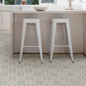 FloorPops 12-in by 12-in Teal Posey Vinyl Peel & Stick Floor Tiles (10 Tiles), (10 sq.ft./carton)