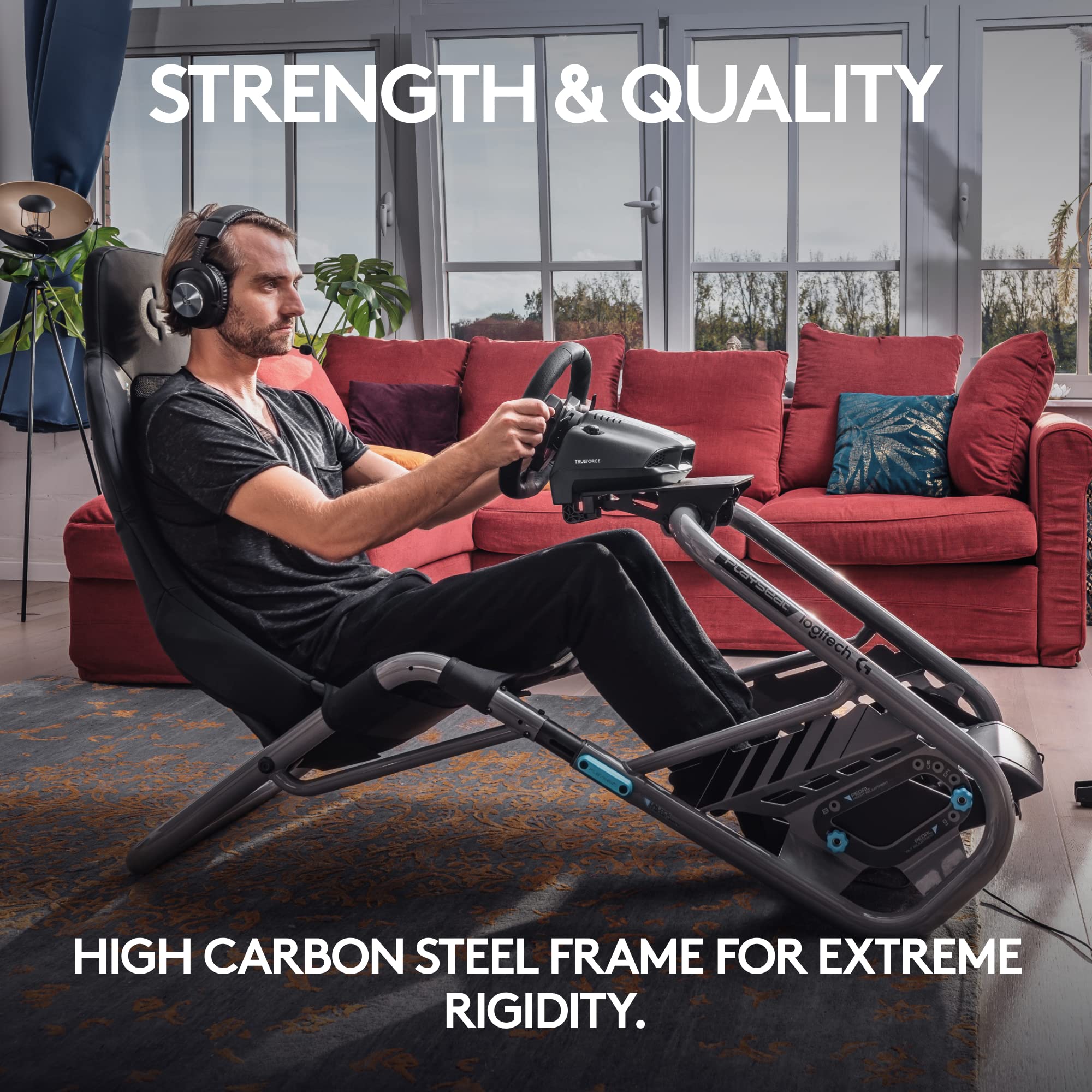 Playseat Trophy - Logitech G Edition Sim Racing Cockpit | Fully Adjustable | Supports all Direct Drive Steering Wheels | Lightweight & Robust | Absolute Comfort ActiFit