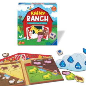 ravensburger rainy ranch - engaging cooperative game for toddlers | skill development | flexibility for growing minds | stimulates imagination