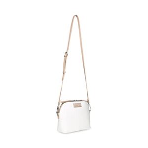 Steve Madden Farren Nylon Dome Crossbody Bag, White Tan