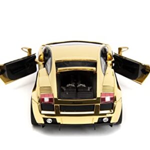 Fast & Furious 1:24 Lamborghini Gallardo Gold Chrome Die-Cast Car, Toys for Kids and Adults