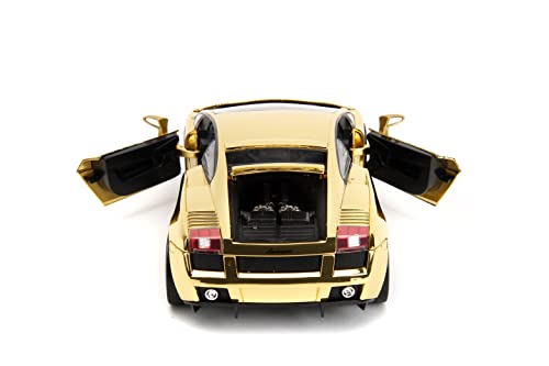 Fast & Furious 1:24 Lamborghini Gallardo Gold Chrome Die-Cast Car, Toys for Kids and Adults