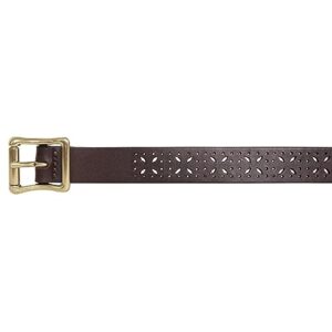 Eddie Bauer Women's Casual Leather Belts, One Size Fits Most, Perforated Pattern-Brown, Large