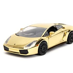 Fast & Furious 1:24 Lamborghini Gallardo Gold Chrome Die-Cast Car, Toys for Kids and Adults