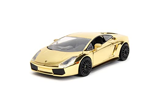 Fast & Furious 1:24 Lamborghini Gallardo Gold Chrome Die-Cast Car, Toys for Kids and Adults