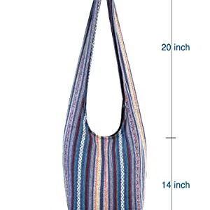 Delrosaria Bohemian Hippie Crossbody Bag Hobo Sling Bag Cotton Messenger Shoulder Bags