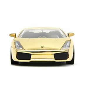 Fast & Furious 1:24 Lamborghini Gallardo Gold Chrome Die-Cast Car, Toys for Kids and Adults