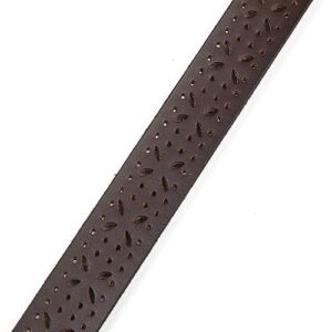 Eddie Bauer Women's Casual Leather Belts, One Size Fits Most, Perforated Pattern-Brown, Large