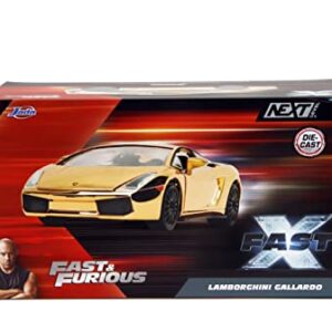 Fast & Furious 1:24 Lamborghini Gallardo Gold Chrome Die-Cast Car, Toys for Kids and Adults