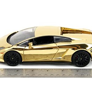 Fast & Furious 1:24 Lamborghini Gallardo Gold Chrome Die-Cast Car, Toys for Kids and Adults