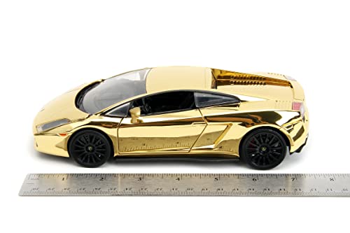 Fast & Furious 1:24 Lamborghini Gallardo Gold Chrome Die-Cast Car, Toys for Kids and Adults