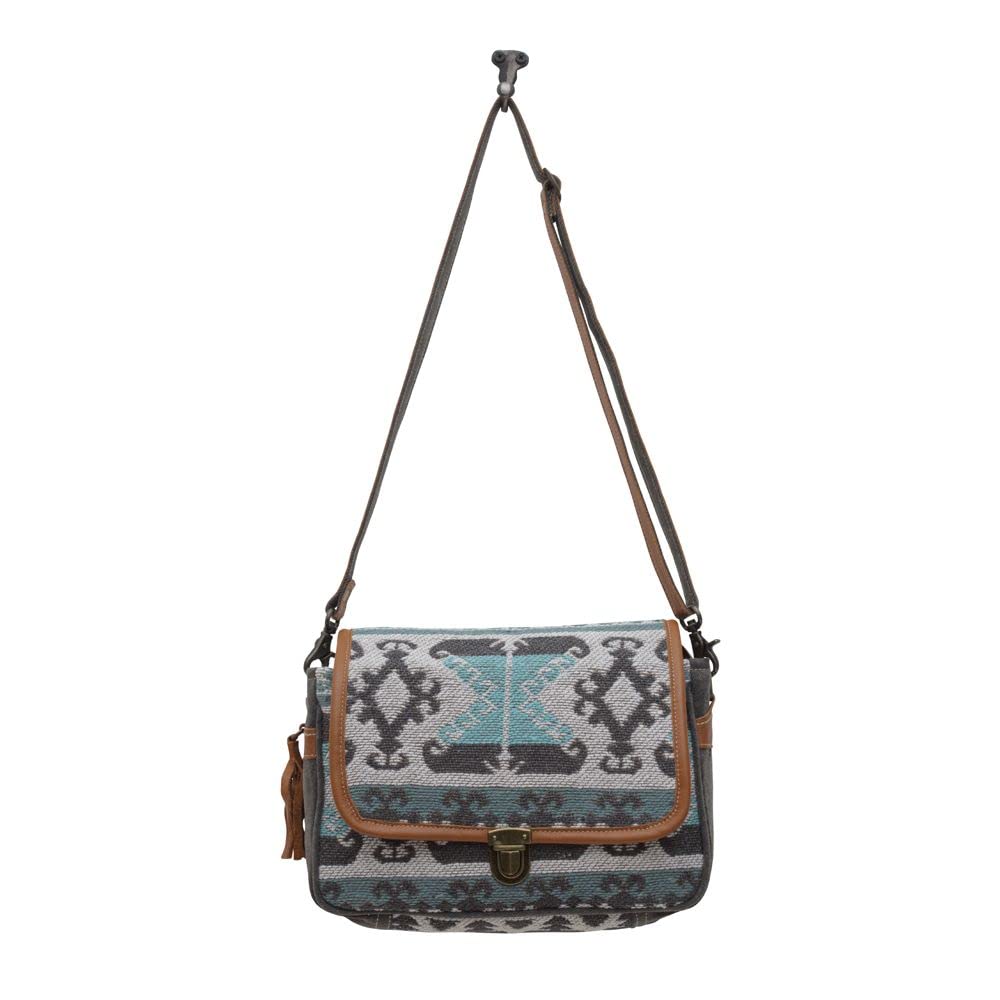 Myra Bag Western Leather Shoulder Bag for Women - Upcycled Canvas Crossbody Bag Isabela Eve