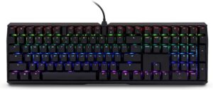 cherry mx board 3.0 s wired gamer mechanical keyboard with aluminum housing - mx red switches (slight clicky) for gaming and office - customizable rgb backlighting - full size - black