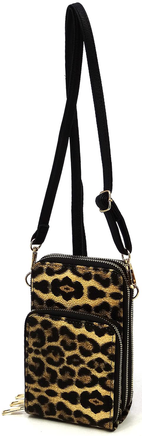 MIZUBA Small Crossbody Cell Phone Purse Mini Messenger Shoulder Bag Crossbody Wallet with Credit Card Slots (A-Leopard)