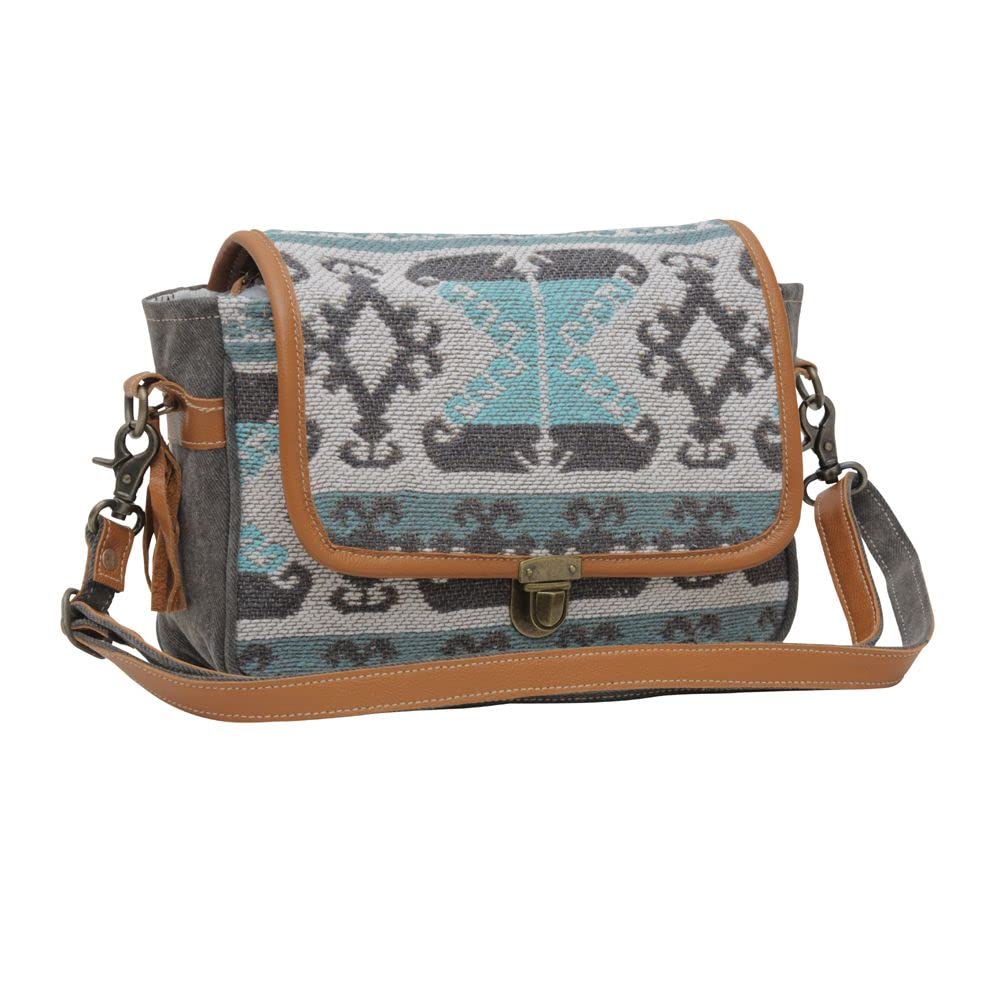 Myra Bag Western Leather Shoulder Bag for Women - Upcycled Canvas Crossbody Bag Isabela Eve