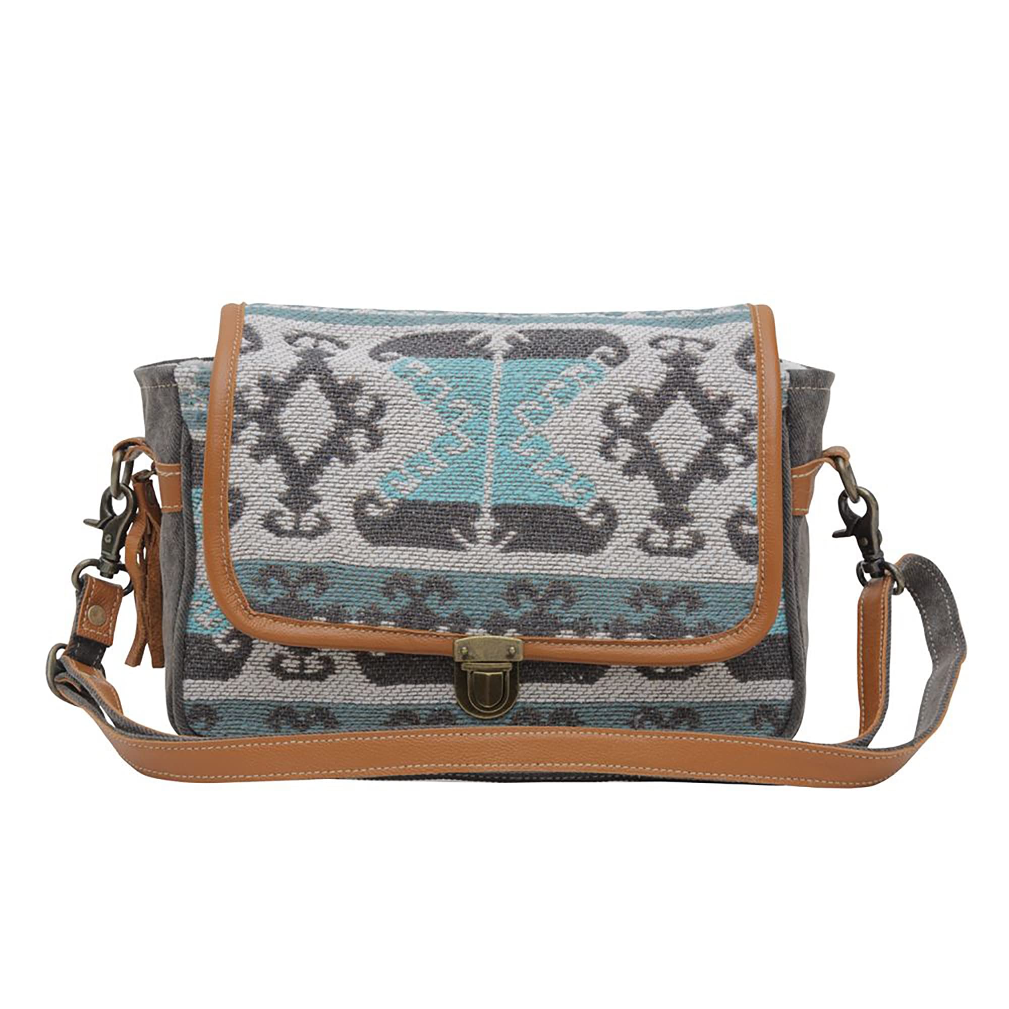 Myra Bag Western Leather Shoulder Bag for Women - Upcycled Canvas Crossbody Bag Isabela Eve