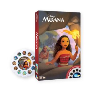 moonlite storytime moana storybook reel, a magical way to read together, digital story for projector, fun sound effects, learning gifts for kids ages 1 year and up