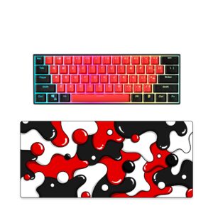 kraken pro 60 bred edition 60% mechanical keyboard and matching darth xxl gaming mouse pad (black and red gaming bundle)