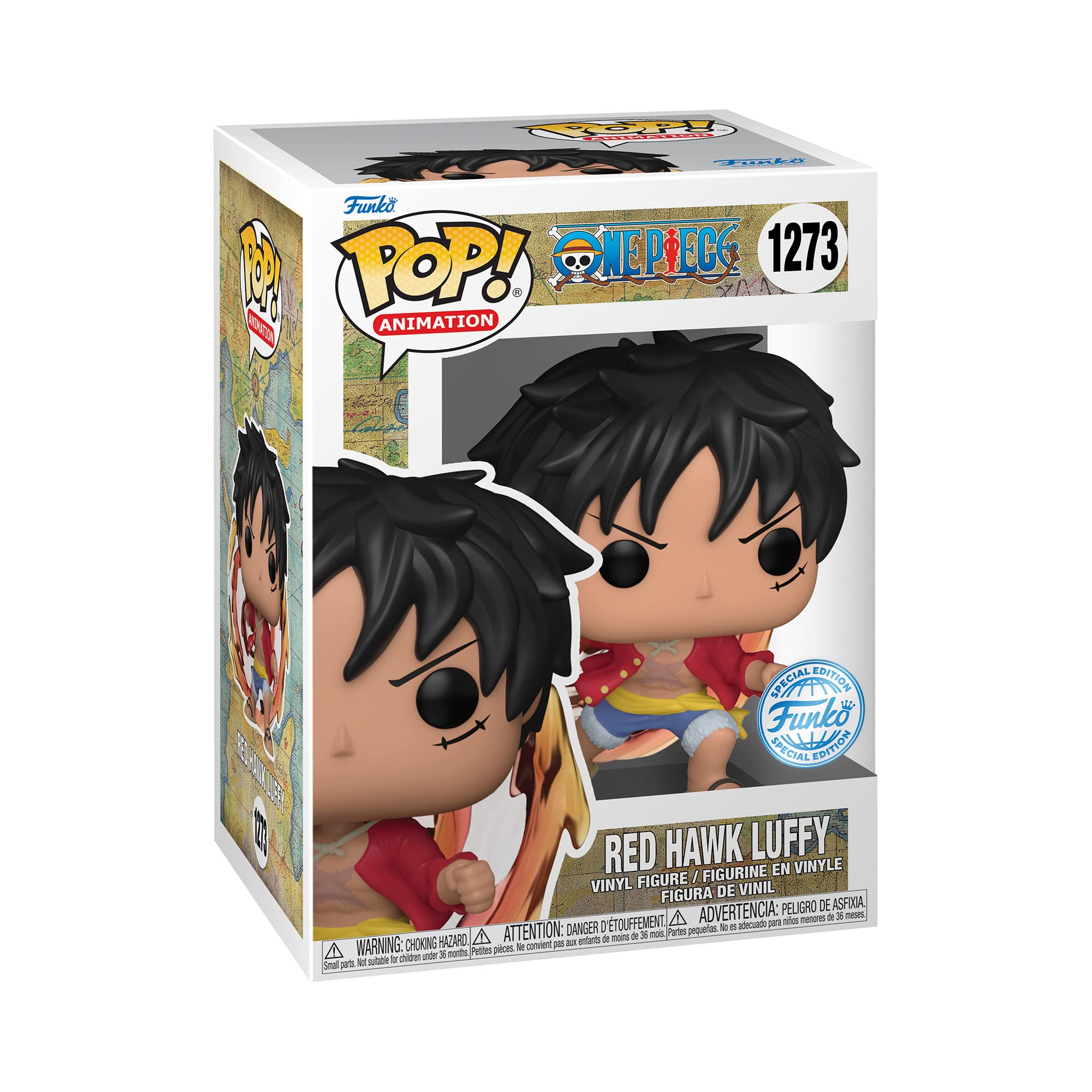 Funko Pop! Animation: One Piece - Red Hawk Luffy - Glow in The Dark - Chase - Amazon Exclusive - Collectable Vinyl Figure - Gift Idea - Official Merchandise - Toys for Kids & Adults - Anime Fans