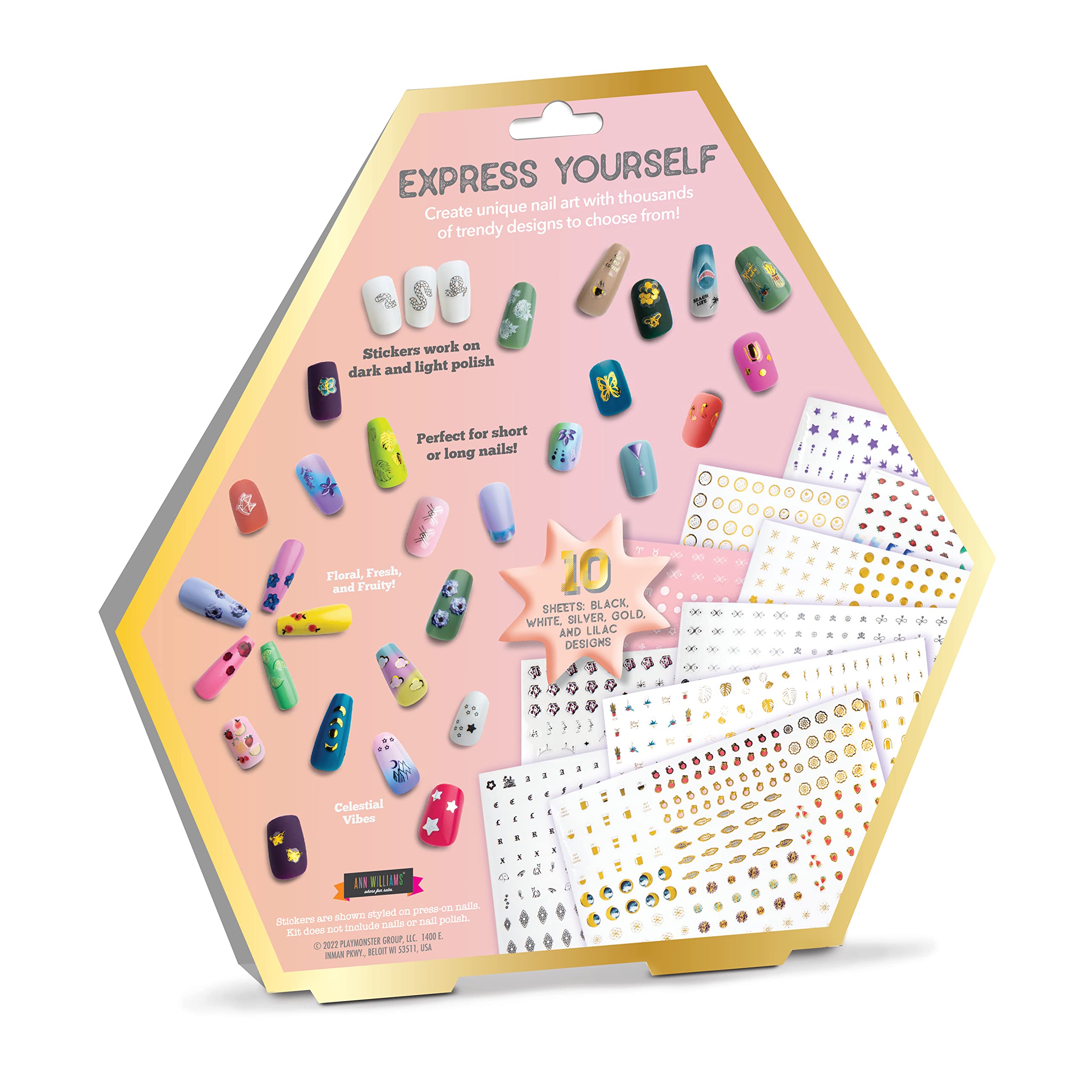 Craft Crush — Nail Stickers — Over 2,900 Stickers — Nail Art — Easy to Place & Remove — for Ages 13+