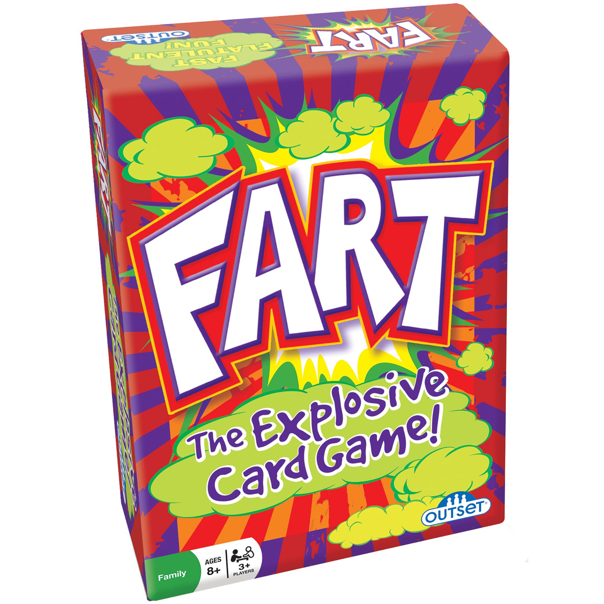 Fart - The Explosive Card Game - Easy to Learn Fast Flatulent Fun, Kids Family & Friends Party Game, Funny Fast Acting, Toilet Humor, Outset Media, Ages 8+, 3+ Players