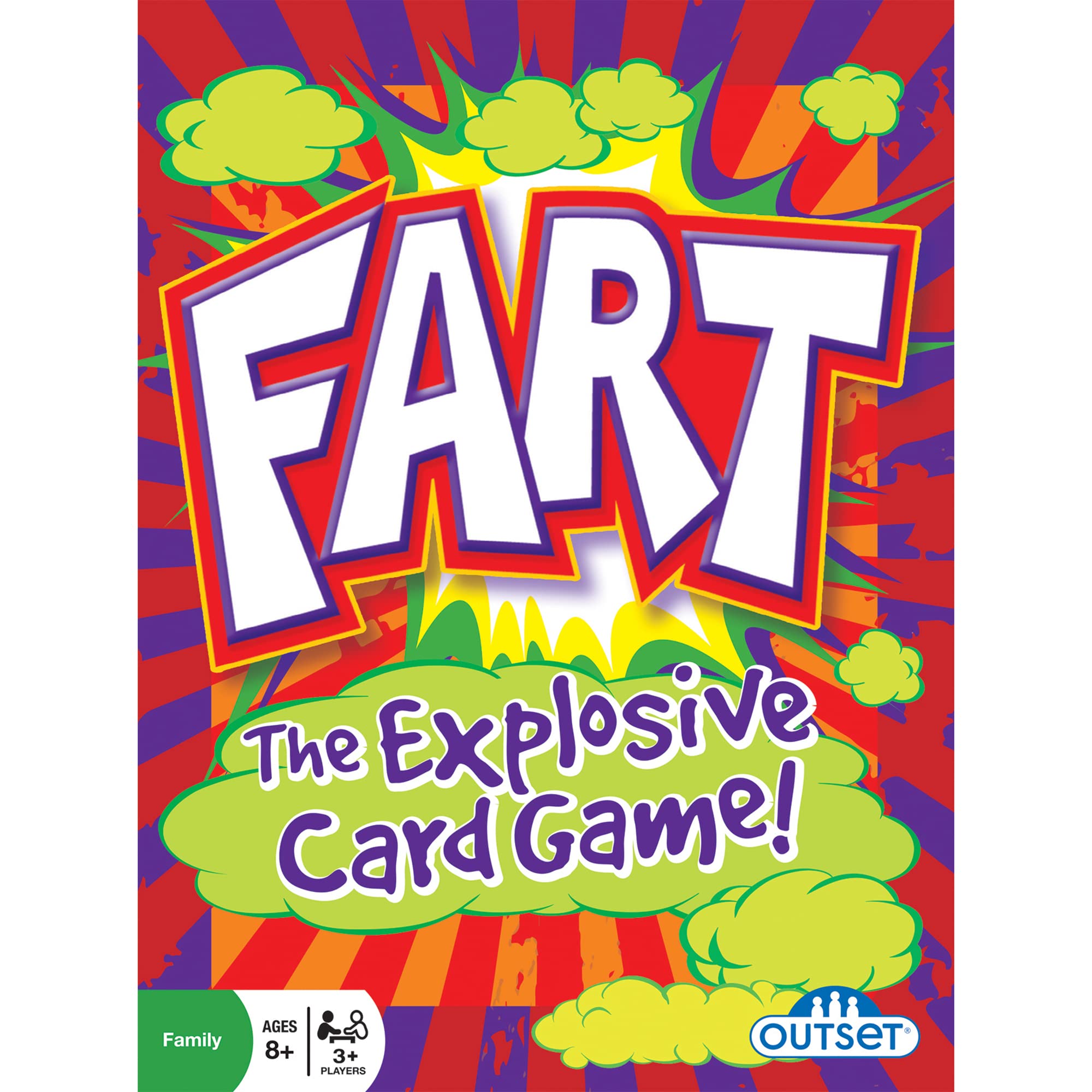 Fart - The Explosive Card Game - Easy to Learn Fast Flatulent Fun, Kids Family & Friends Party Game, Funny Fast Acting, Toilet Humor, Outset Media, Ages 8+, 3+ Players