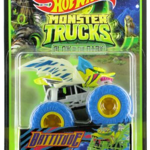 Hot Wheels 2023 Monster Trucks 1:64 Scale Diecast Glow in The Dark Battitude