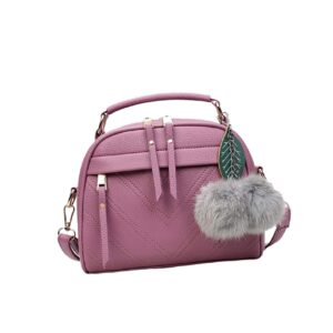 sherchpry leather sling bag trendy tote bag cross purple girls plush with women pu bag toy handbag leather fashion doll for body birthday pendant shoulder fuzzy crossbody bag crossbody sling bag