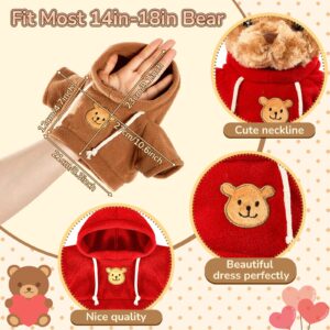 Junkin 5 Pcs Bear Clothes Tee Bear Hoodie Fit 14-18 Inches Bears Sublimation Stuffed Animal Clothes Cute Tiny Clothes DIY Bear Toy Make Your Own Plush Doll Clothes