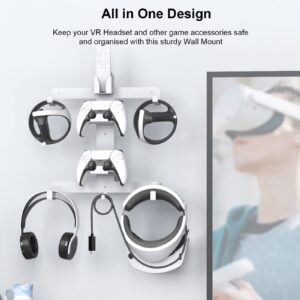 Wall Mount for PSVR2 Wall Storage Bracket for VR Multifunctional Wall Mount Can Store Handle Headset Remote Control Suitable for Travel and Home Storage