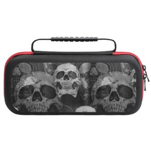 aohanan terrible with skull switch carrying case compatible with switch game case with 20 games cartridges hard shell travel protection case for switch console & accessories