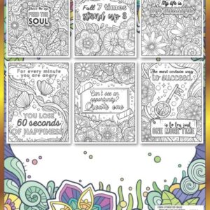 Inspirational Coloring Book for Adults: 50 Motivational Quotes & Patterns to Color - A Variety of Relaxing Positive Affirmations for Adults & Teens