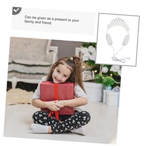 SOLUSTRE Headset Girl Children Earphone Mm White Reduction Ear Over Kid Tablet Boy Noise Laptop Wired Travel Comfortable Gaming Adorable Headphone Child Head Shape for Crown Decorative