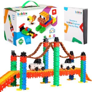 beblox building blocks | building toys for kids ages 4-8 250-piece set - learning & educational fun stem toys - birthday gifts for boys & girls age 4 5 6 7 8 9 10 11 & 12 year old toys