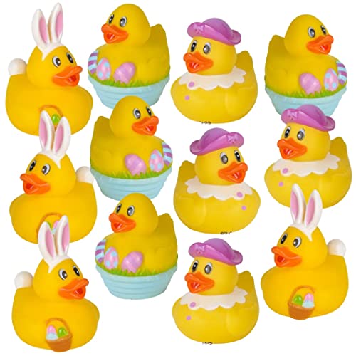 Easter Rubber Ducks toys 12 Easter Bunny Rubber Ducky (2 Inch) Easter Gift (Easter Bunny)