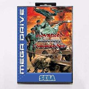 advanced military commander game cartridge 16 bit md game card with retail box for sega mega drive for genesis (black)