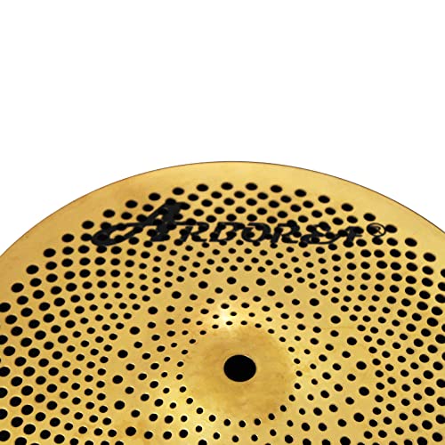 Low Volume Cymbal Pack 14'Hi-hat+16"Crash+18'Crash+20"Ride 5 Pieces Silver and Golden 10" Splash Cymbal