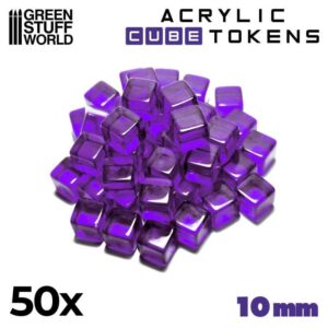 Green Stuff World Gaming Tokens x50 - Purple Cubes 10mm 3785