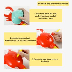 Mambobaby Bath Toy with Shower Head for Toddlers 1-3, HECCEI Baby Bathtub Rinser Toy Crab Sprinkler Electric Shower Spray Water Toy for Boys Girls Infants Kids