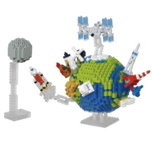 nanoblock - space - planet earth & the moon, advanced hobby series building kit